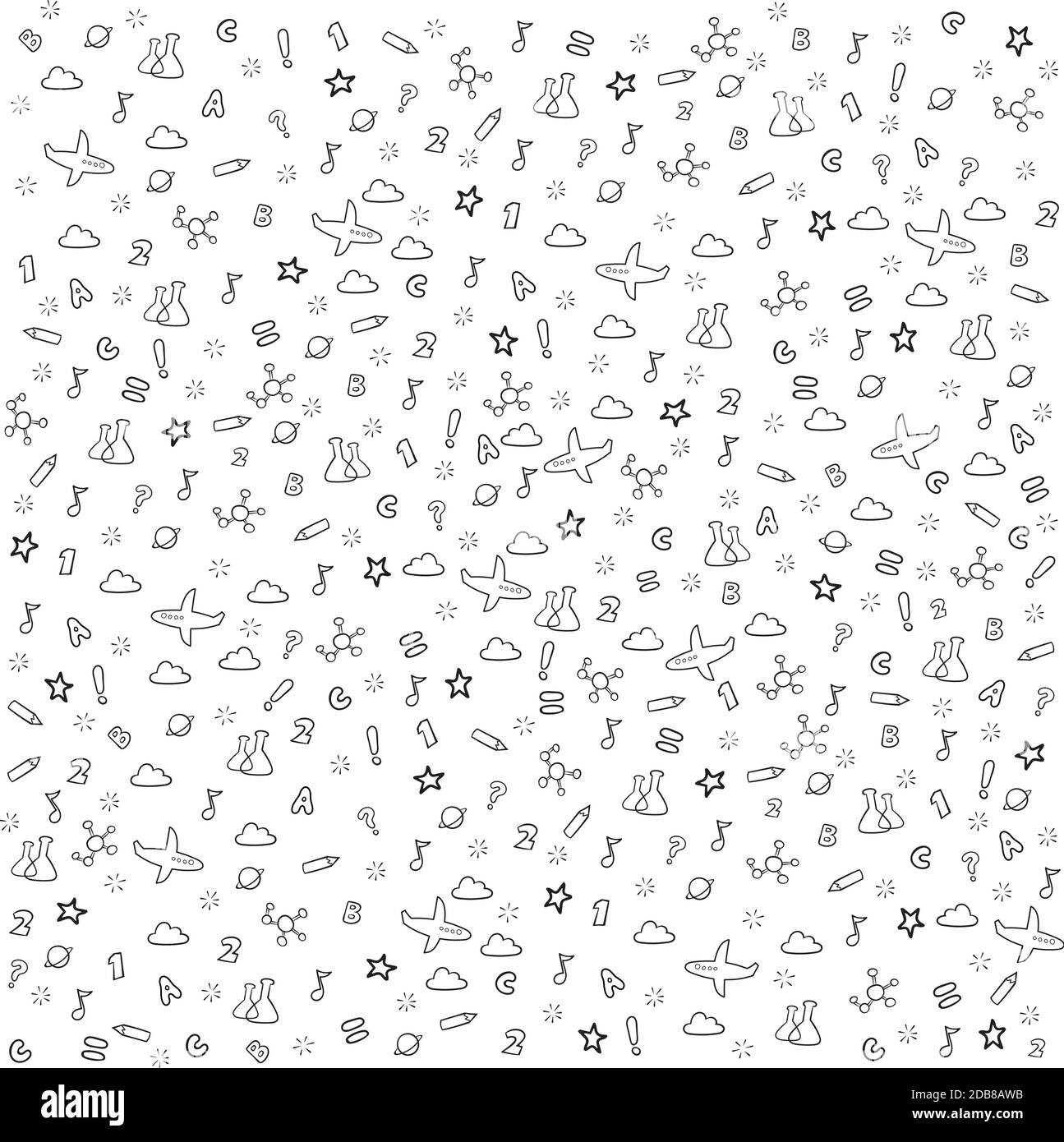 Square background with symbols on the topic of knowledge - Vector ...