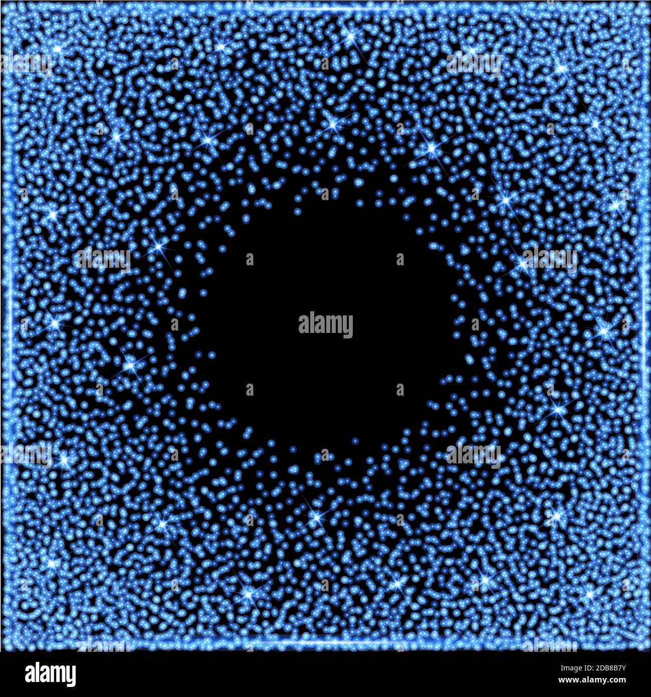 Blue glitter frame with stars. Vector illustration Stock Photo - Alamy