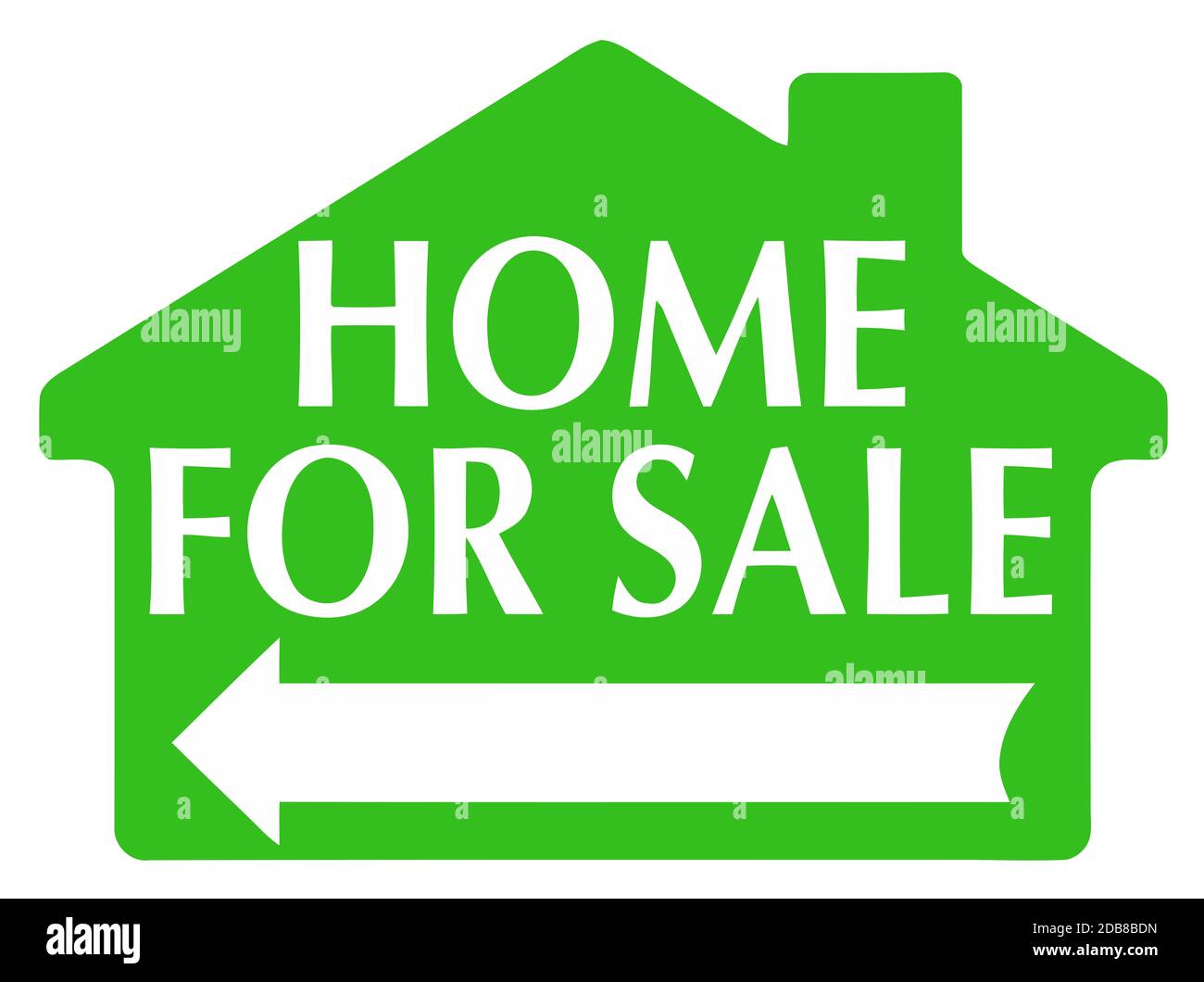 house for sale sign green illustration text Stock Photo - Alamy