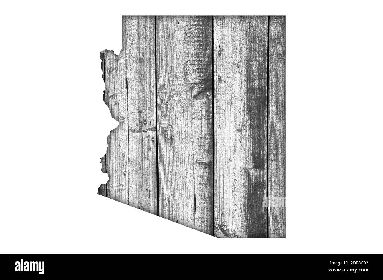 Map of Arizona on weathered wood Stock Photo - Alamy