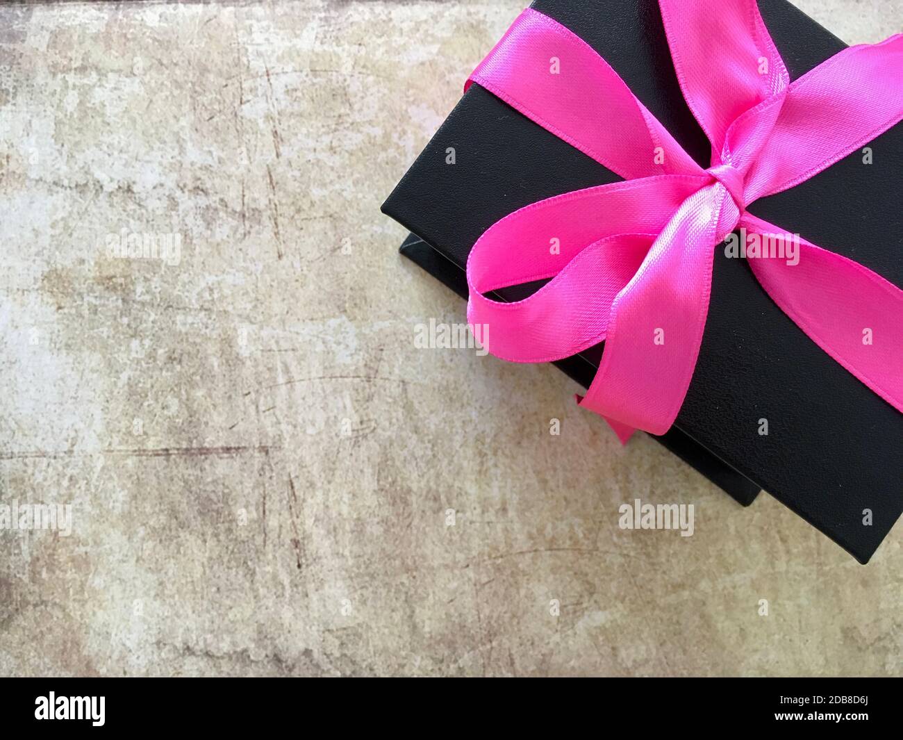 Black Gift Box Pink Bow