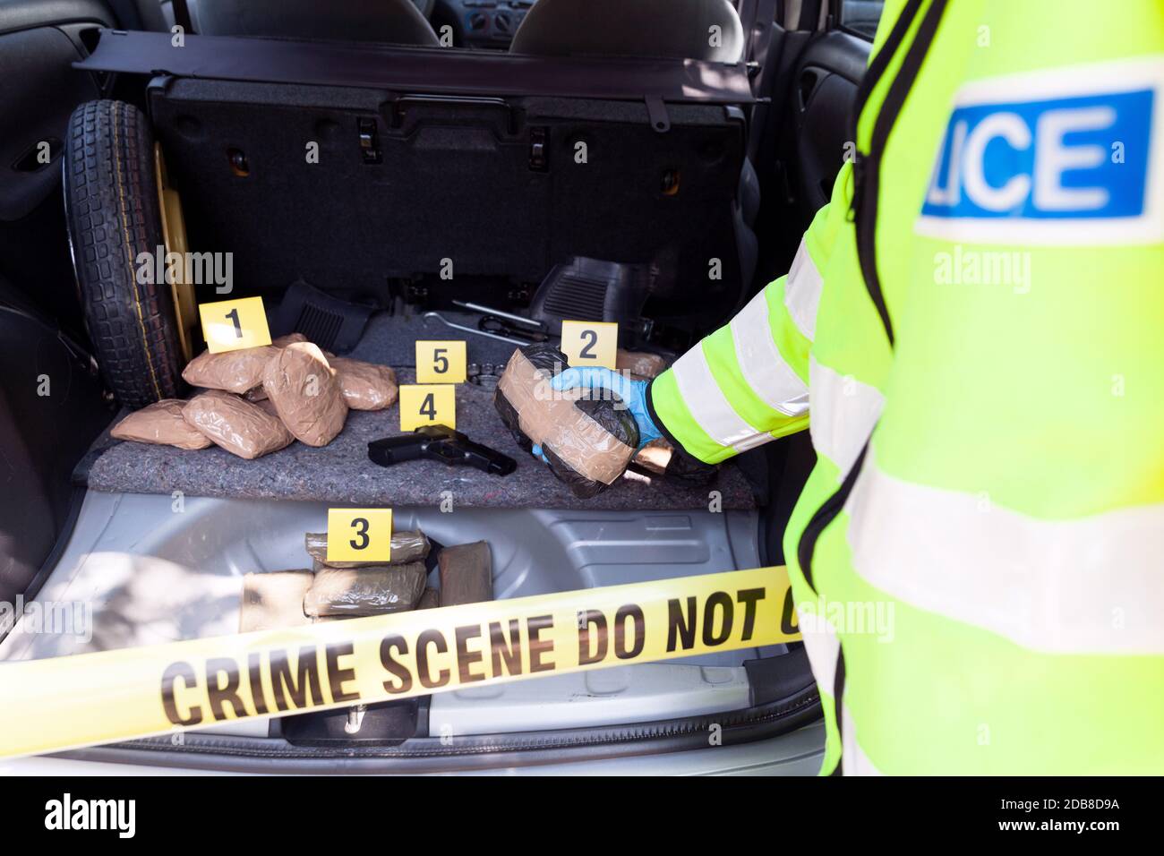 Crime scene: Drug smuggling Stock Photo - Alamy
