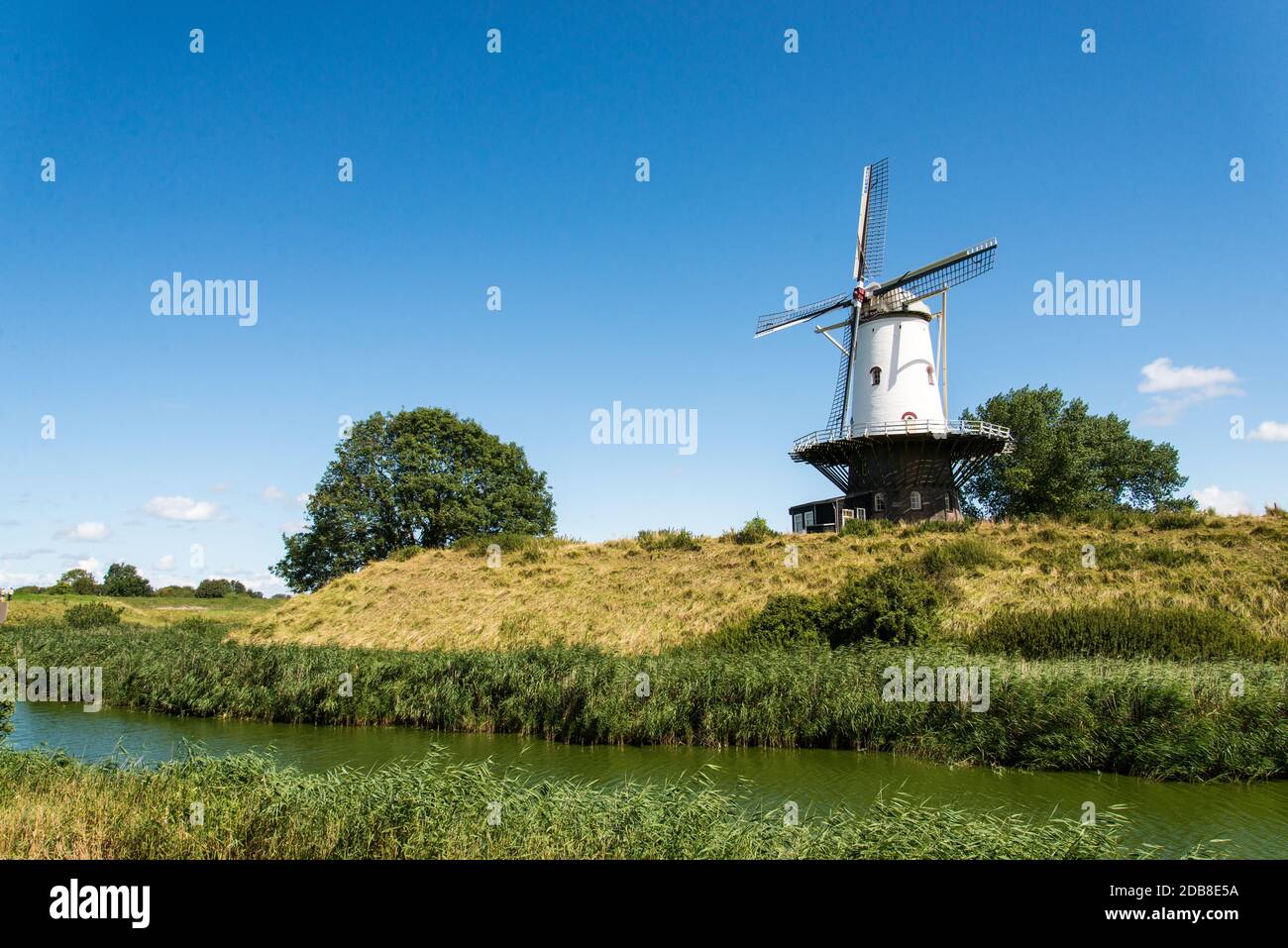 The historic windmill De Koe was built on the old ramparts of Veere on ...