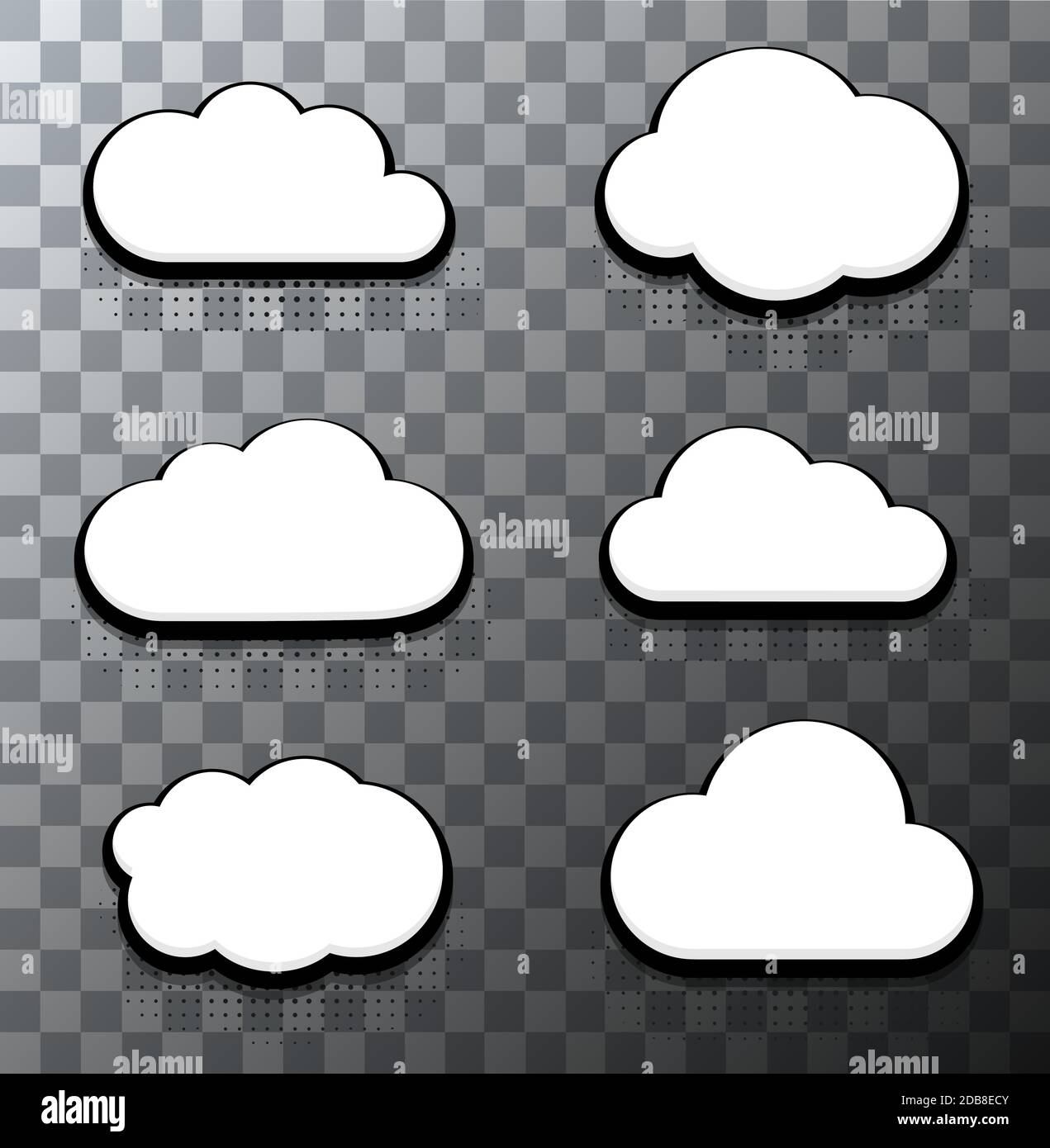 Vector modern halftone cloud icons set Stock Vector Image & Art - Alamy