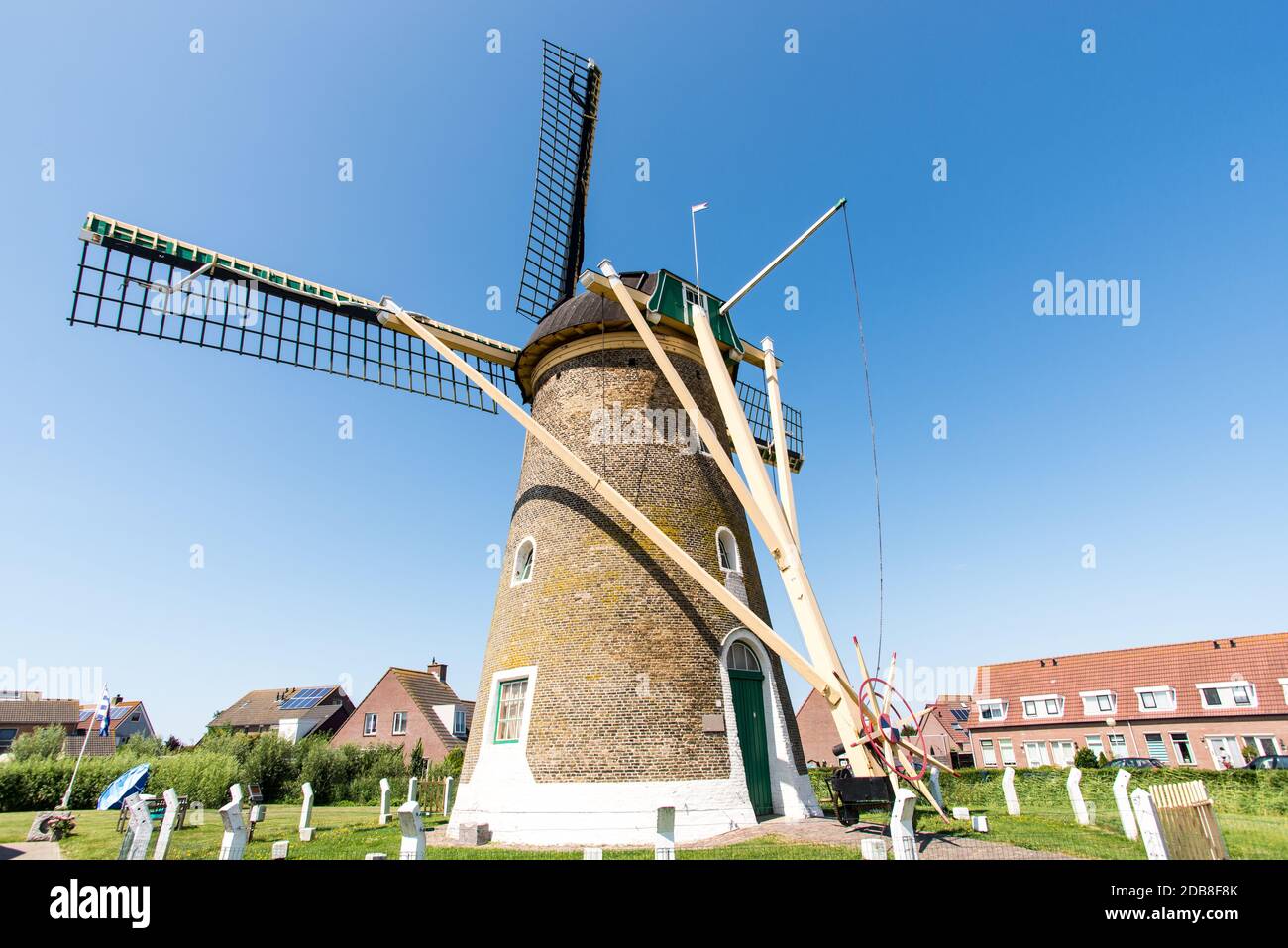 The historic windmill of Zoutelande on the Walcheren peninsula near ...