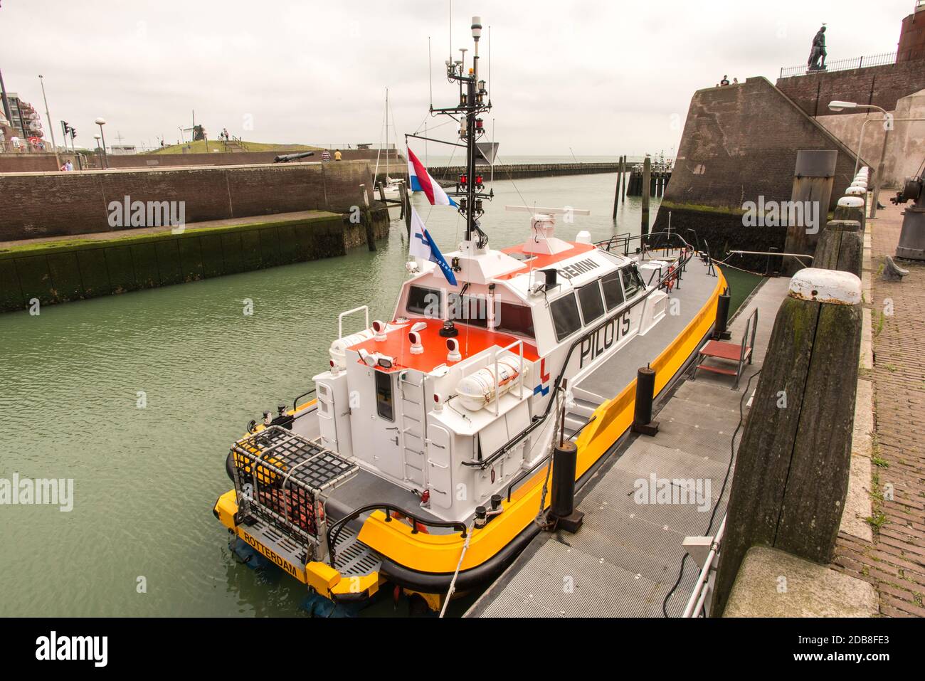 A fast pilot boat of the Dutch-Belgian pilot service stationed at ...