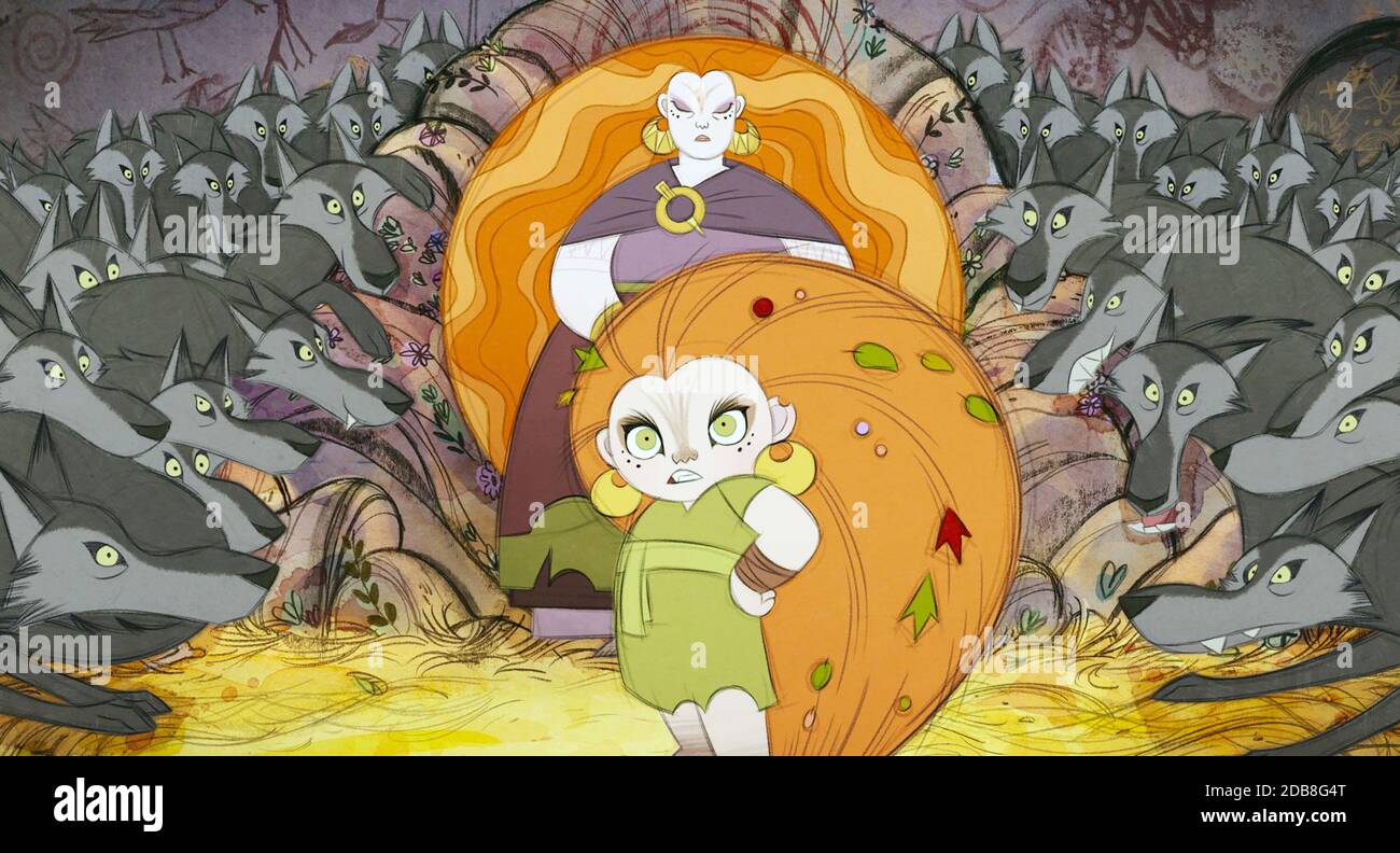 WOLFWALKERS, from top: Moll Mactire (voice: Maria Doyle Kennedy), Mebh ...