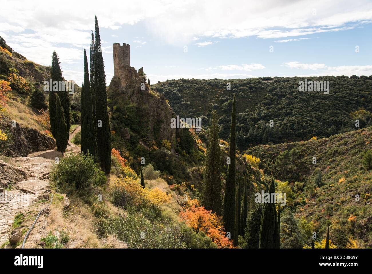 Quertinheux, the lowest positioned of the four castles of Lastours ...