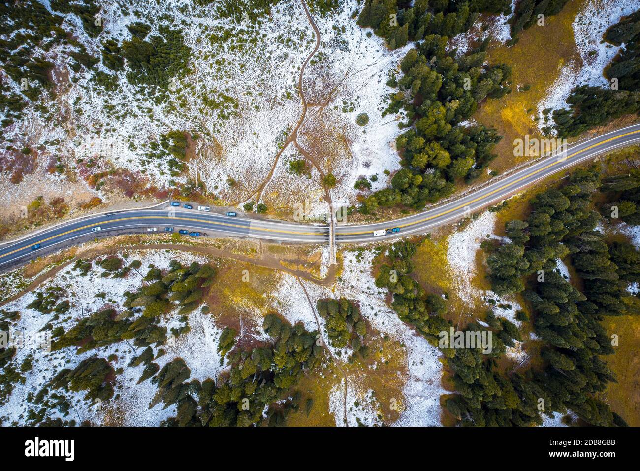 Wavy road from above Stock Photo - Alamy