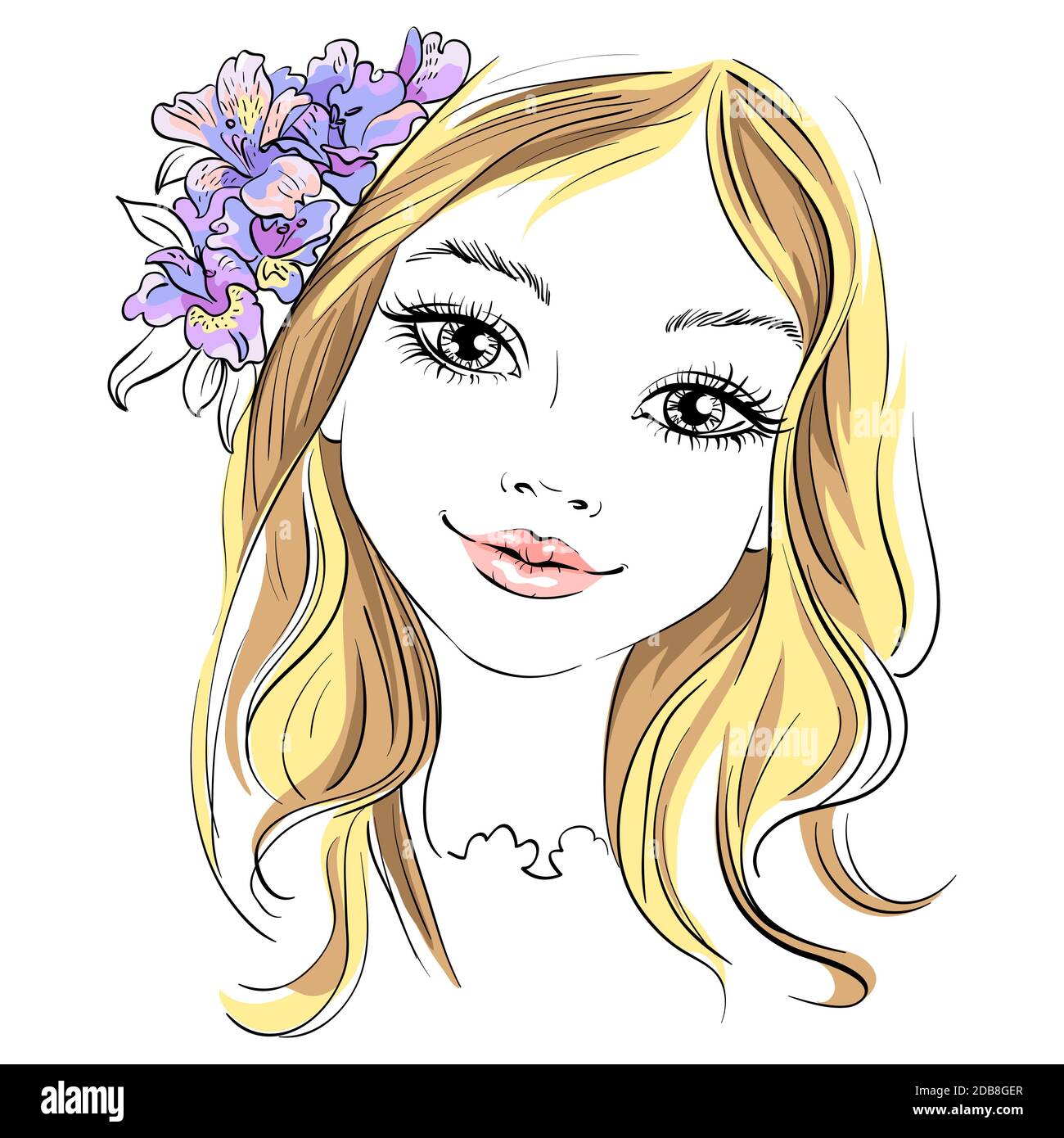 Pretty Blonde Girl Cartoon