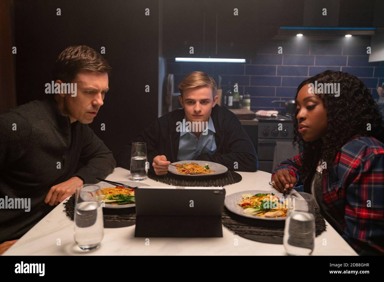ALEX RIDER, from left: Andrew Buchan, Otto Farrant, Ronke Adekoluejo ...