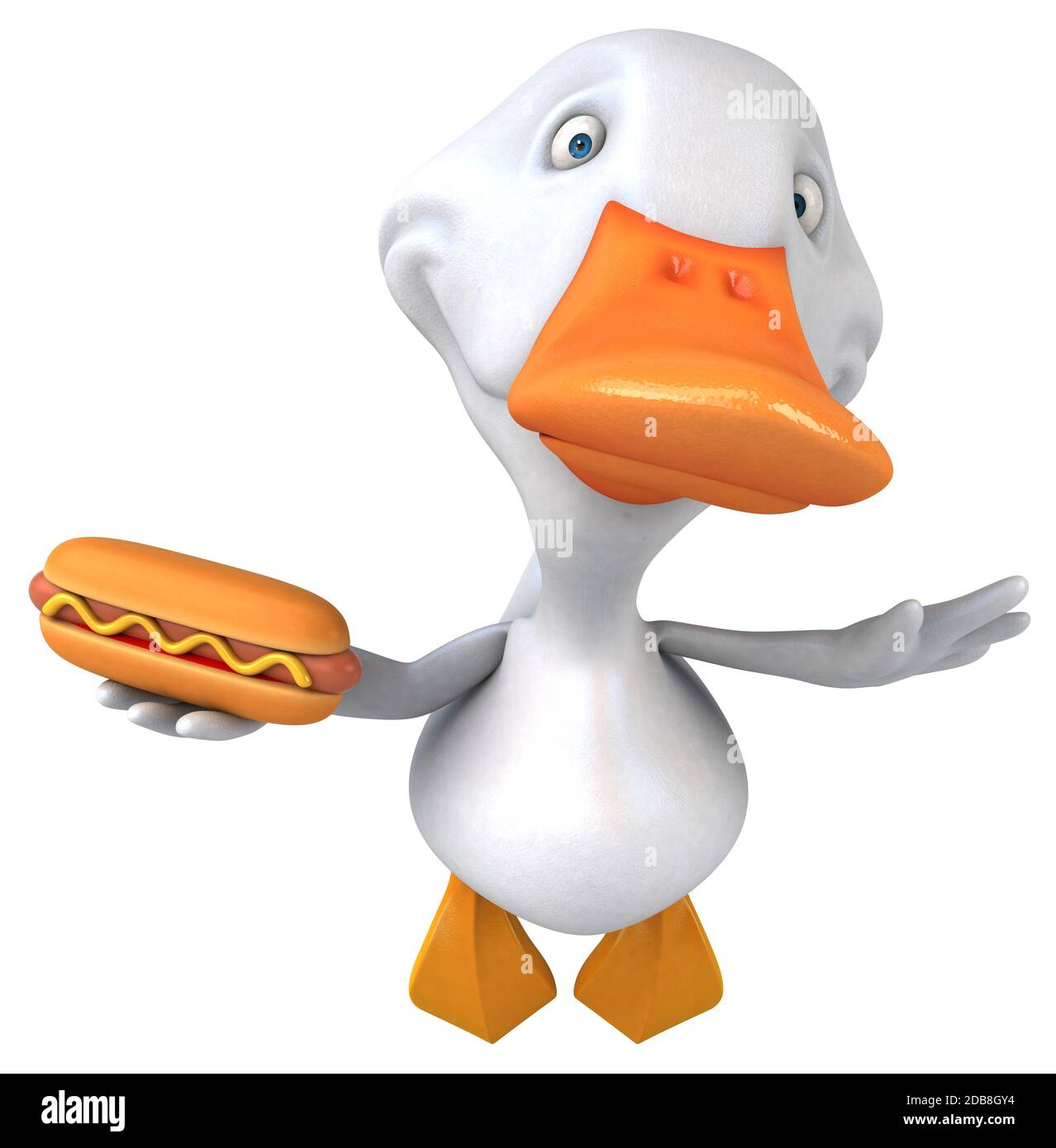 Fun duck - 3D Illustration Stock Photo - Alamy