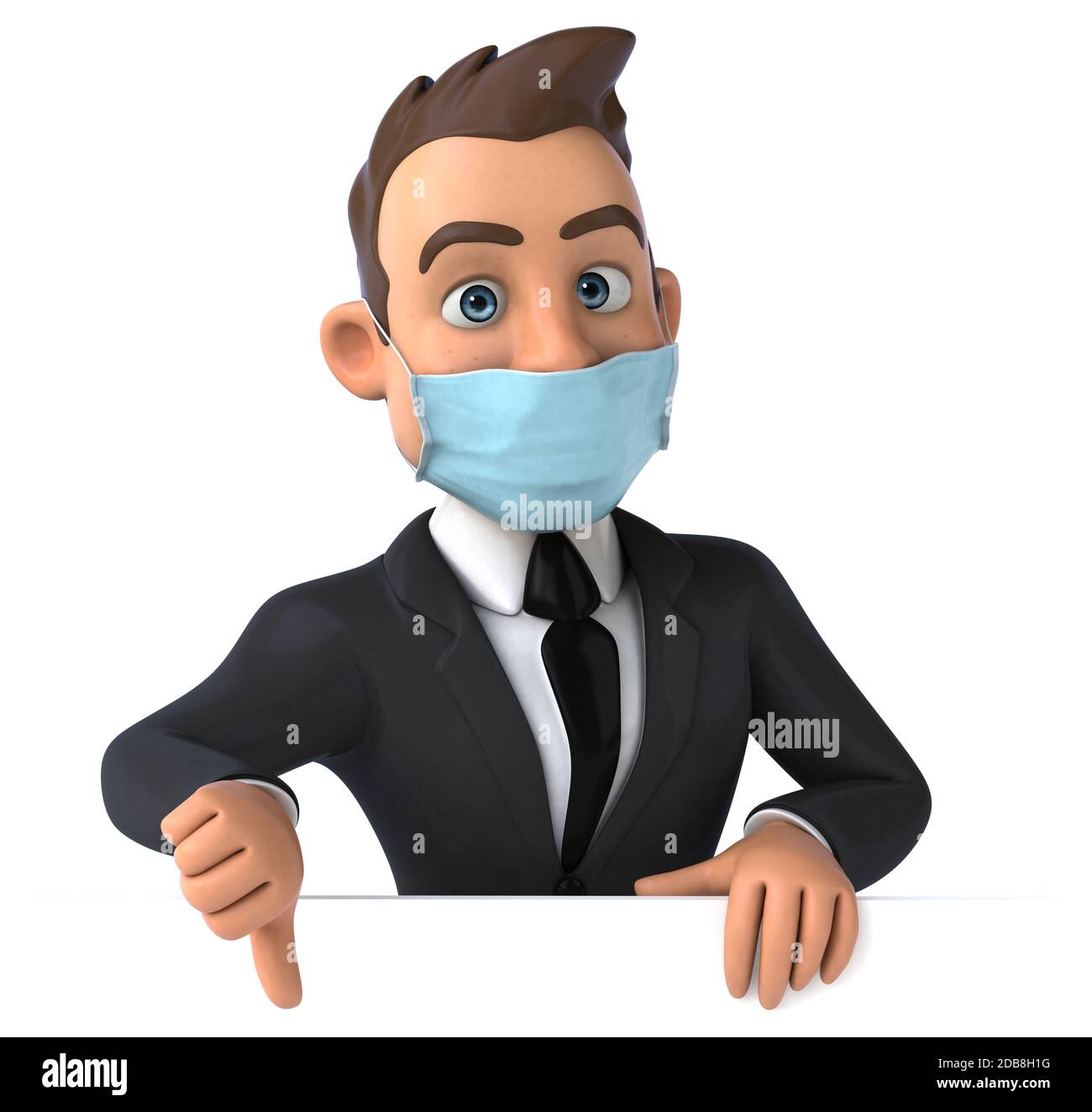 3D illustration of a cartoon character with a mask Stock Photo - Alamy