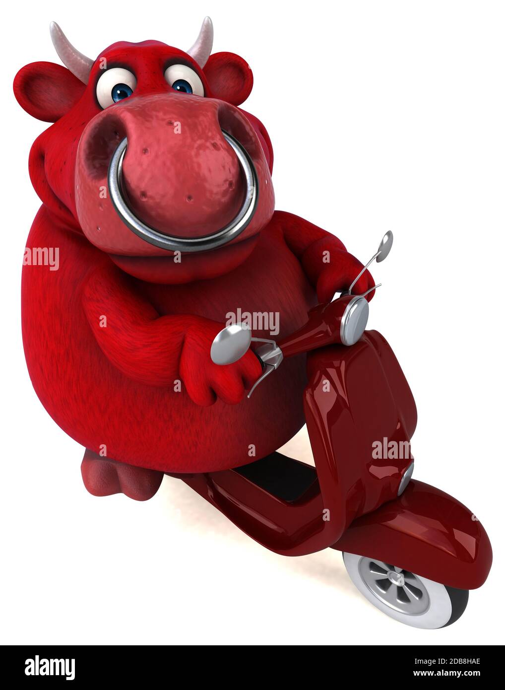 Fun red bull - 3D Illustration Stock Photo - Alamy