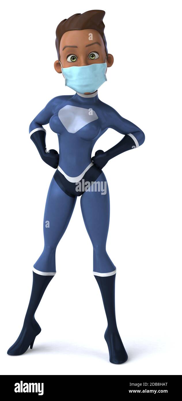 3D Illustration of a superhero with a mask Stock Photo - Alamy