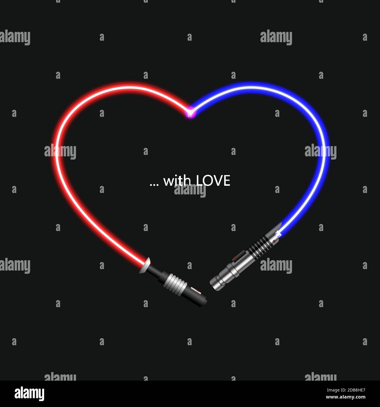 Vector modern concept heart and lightsaber for Valentines day Stock ...