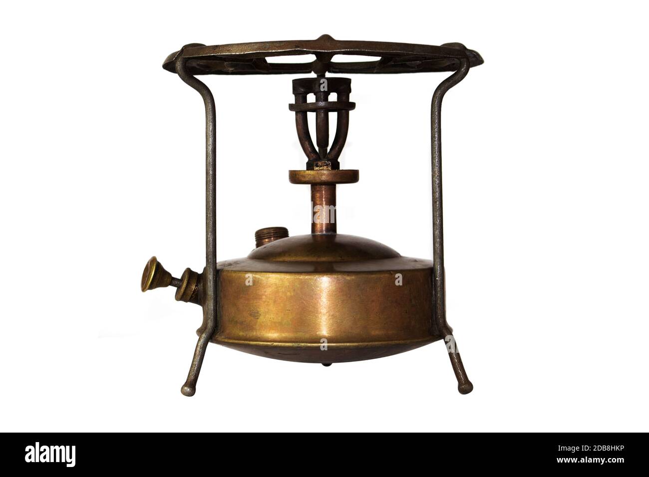 Vintage Kerosene Burner. Old Camping Bronze Stove Primus Isolated On ...