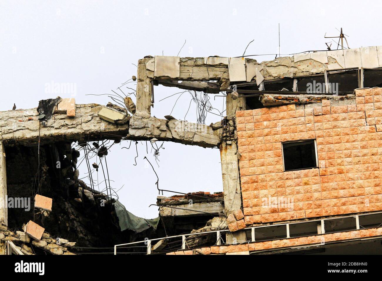 Broken building ruins after earthquake catastrophe destruction Stock ...