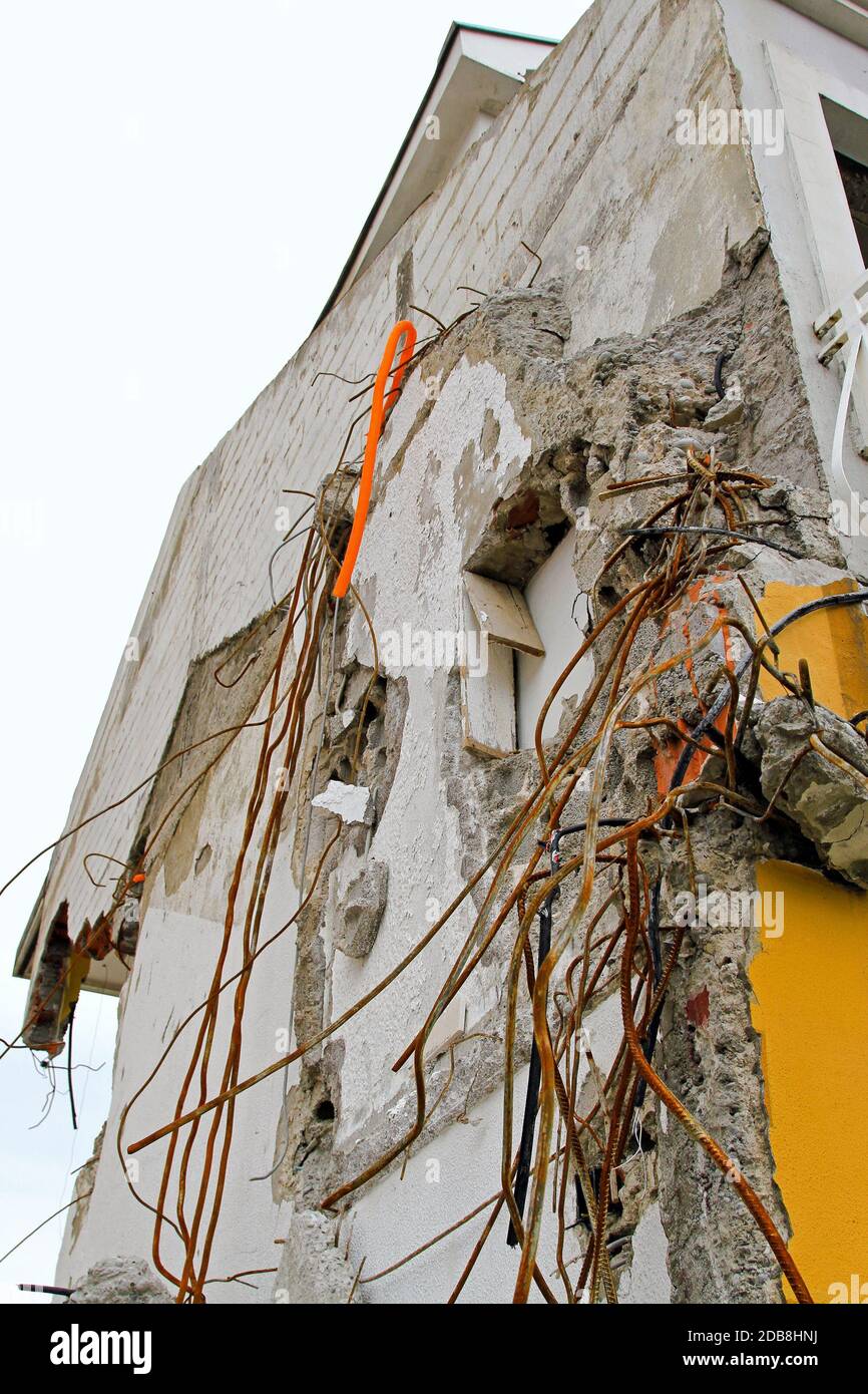 Detail of ruined house after earthquake shock Stock Photo - Alamy