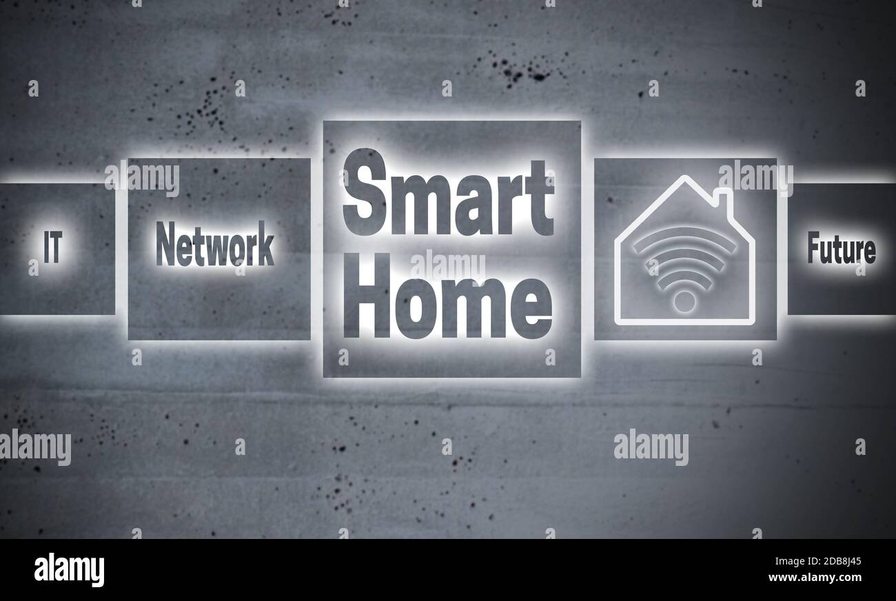 Smart Home touchscreen concept background Stock Photo - Alamy