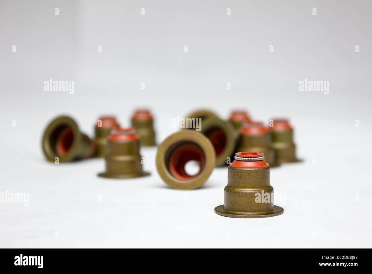 a lot of auto spare parts, over white background Stock Photo - Alamy