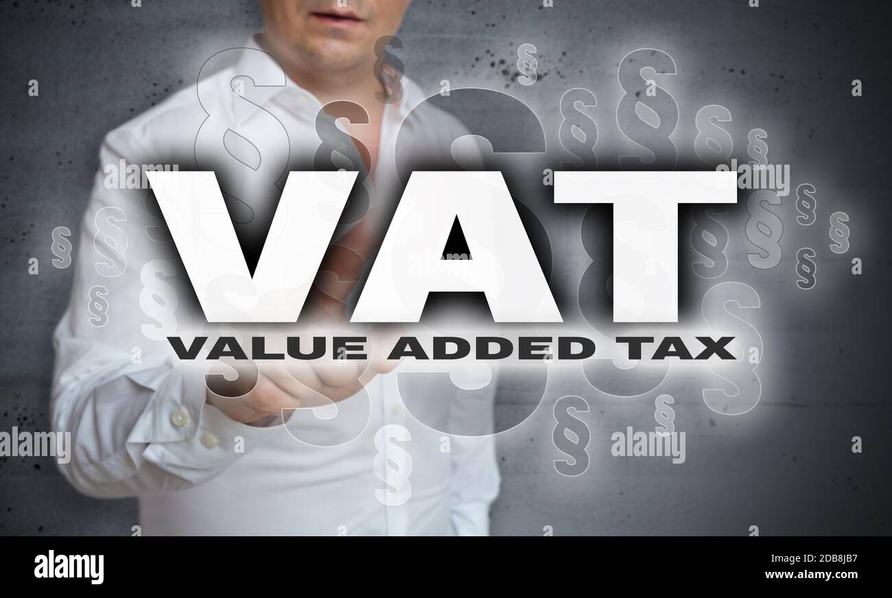 VAT is shown by man concept Stock Photo - Alamy
