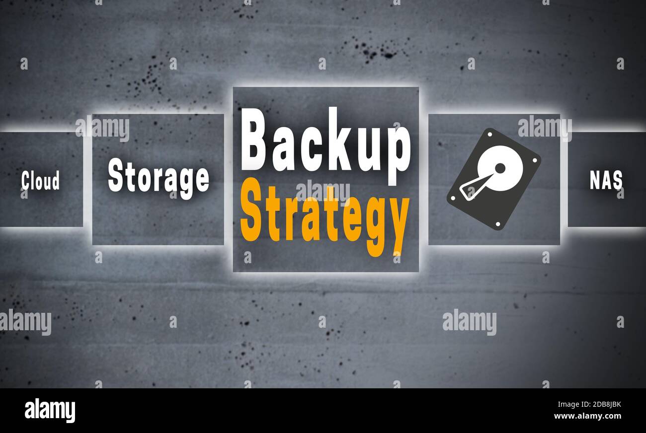 Backup Strategy touchscreen concept background Stock Photo - Alamy