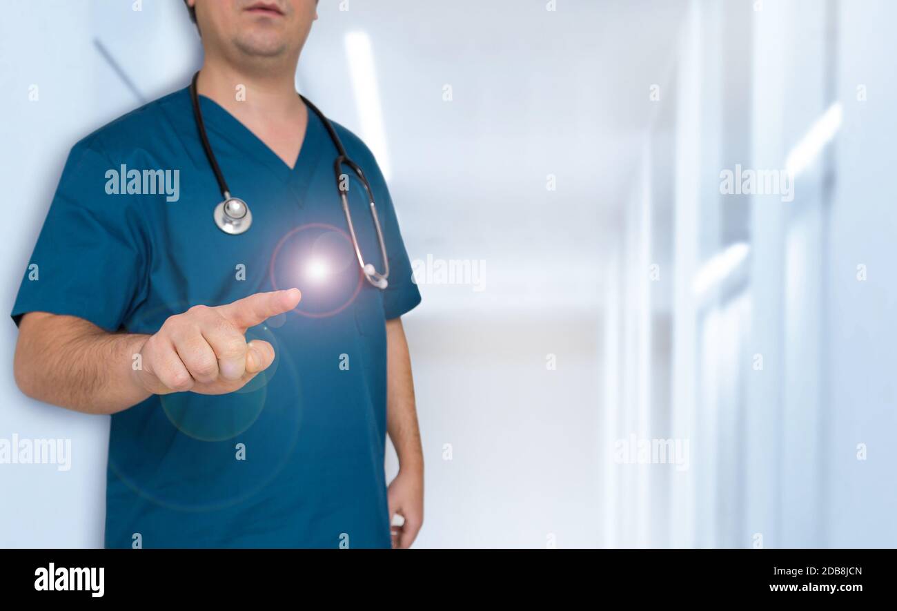 Doctor shows on viewer template concept Stock Photo - Alamy