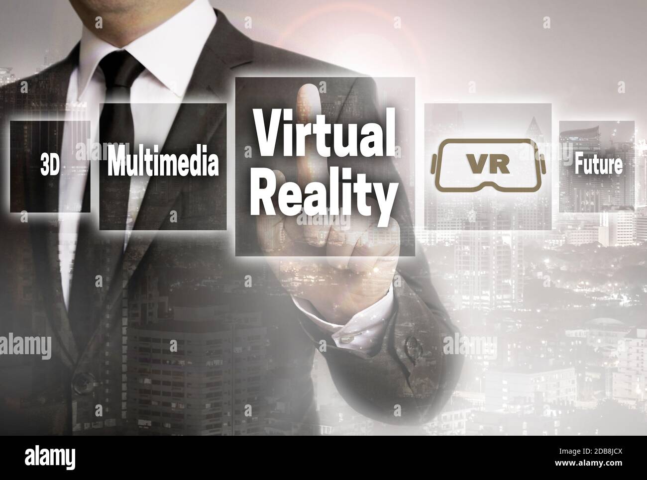 Virtual reality businessman city hi-res stock photography and images ...