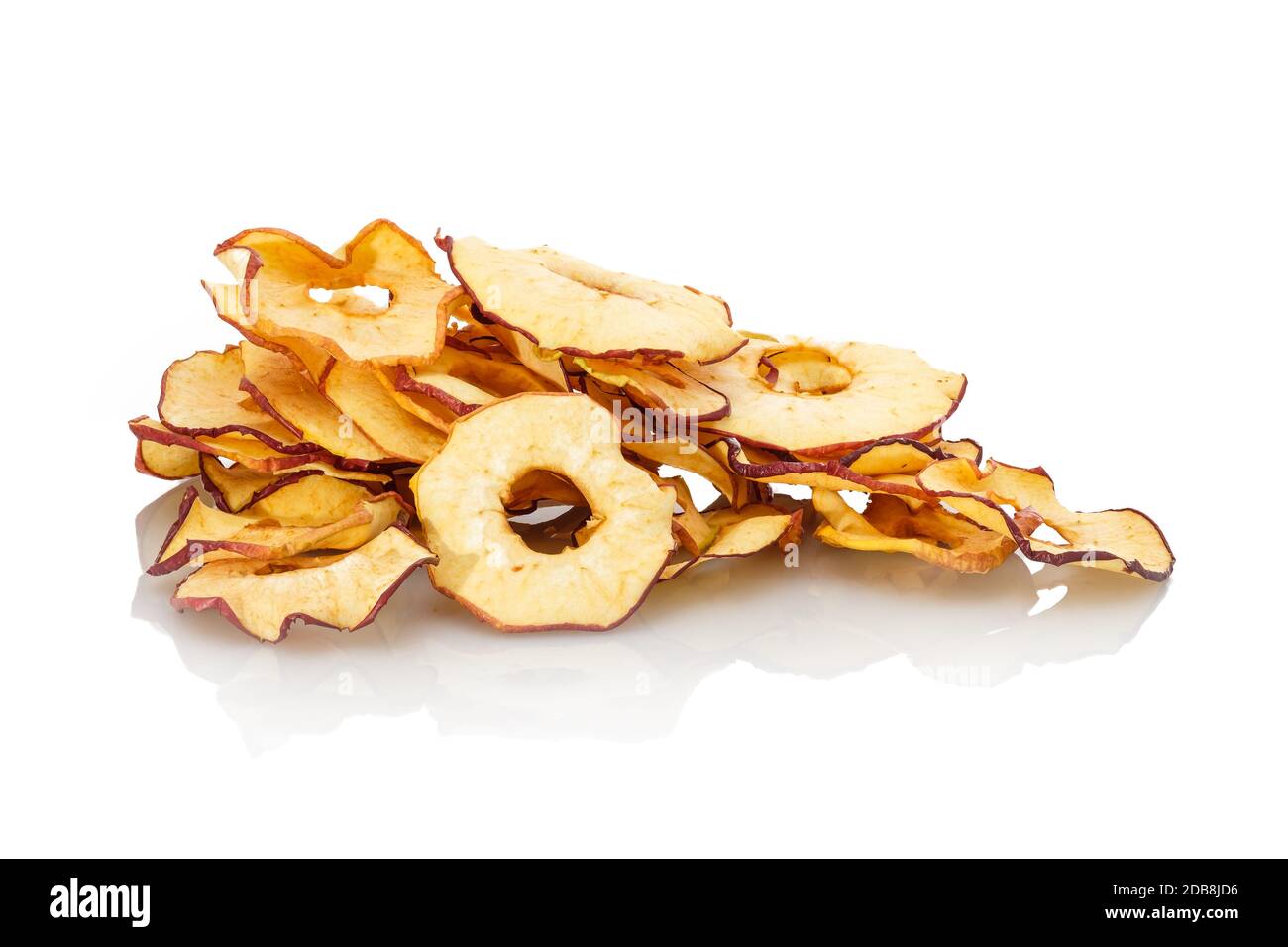 Dried fruit apple rings white isolated Stock Photo - Alamy