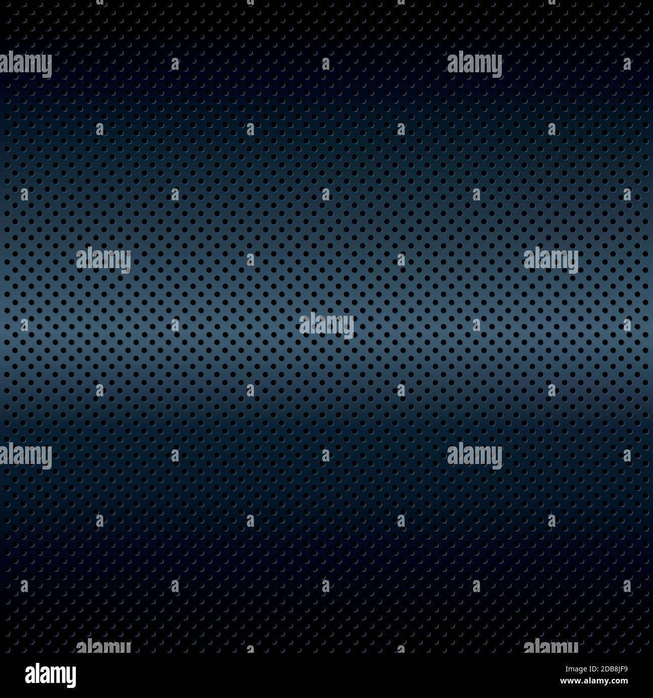 Blue perforated blue background with black holes and glow ...