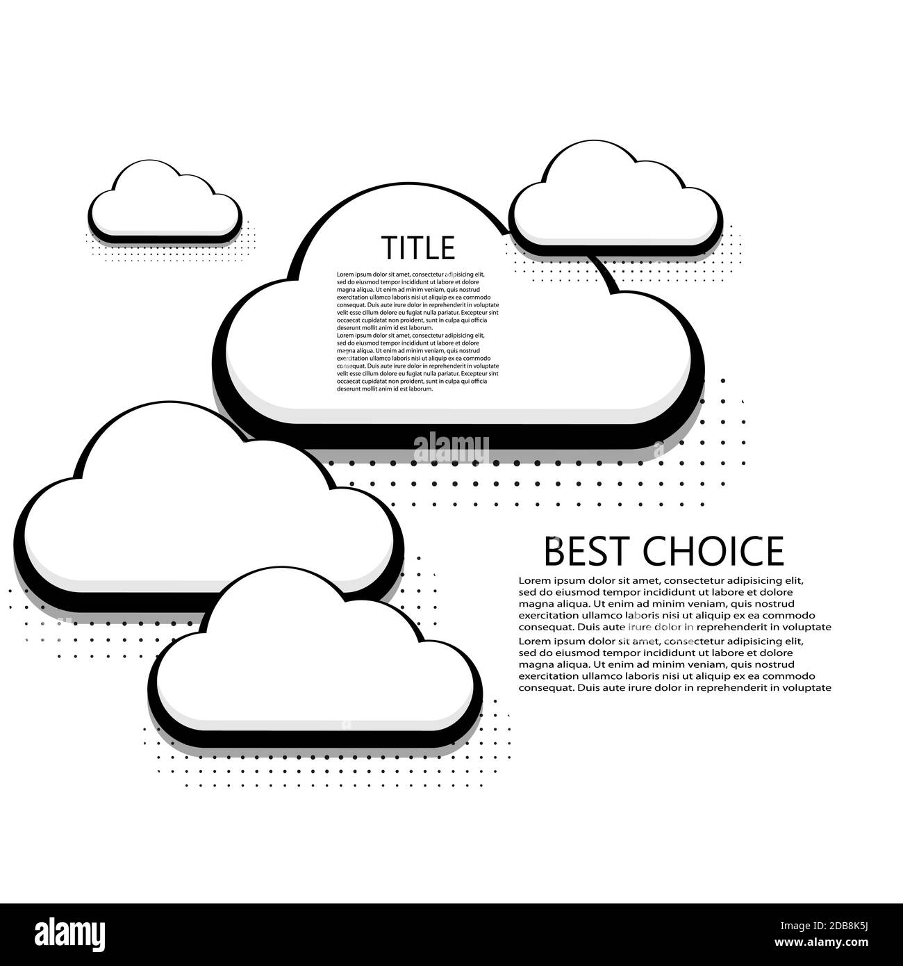 Vector modern halftone cloud icons background Stock Vector Image & Art ...