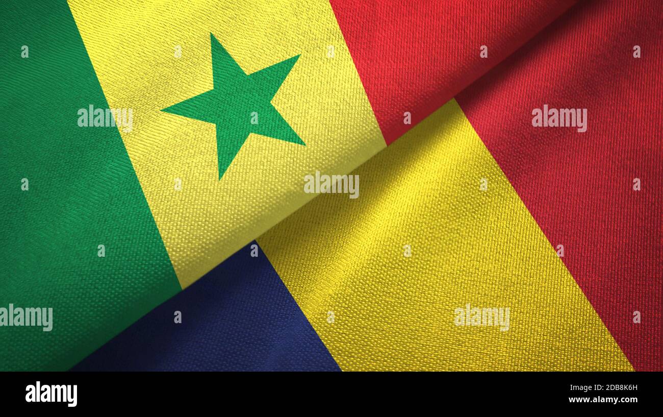 Senegal and Chad two flags textile cloth, fabric texture Stock Photo ...