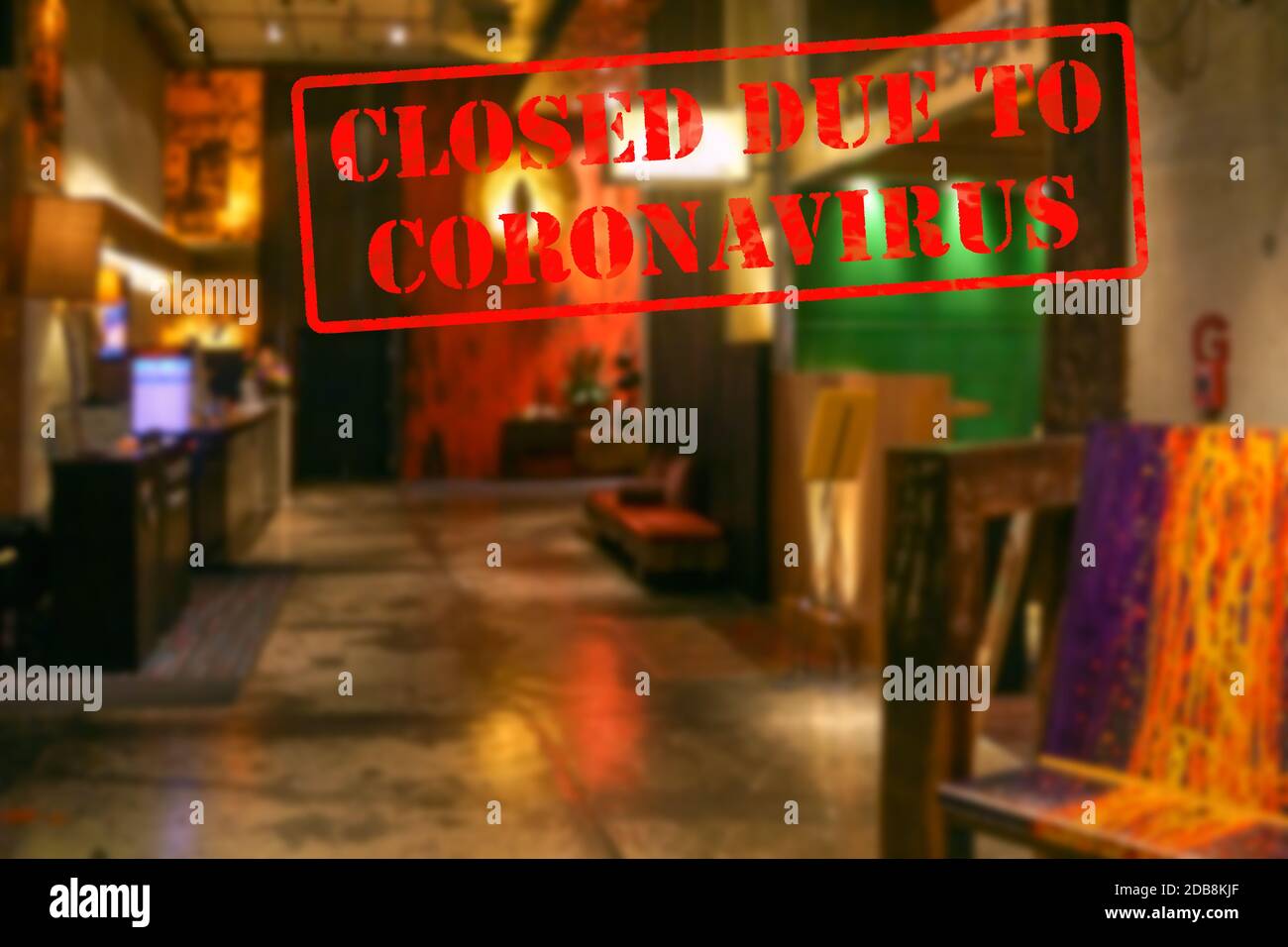 Defocused view of interior of an upmarket hotel reception or hall ...