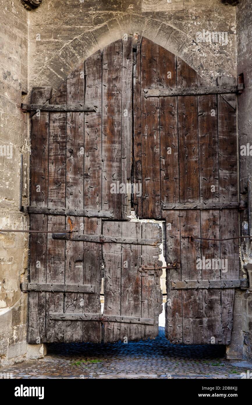Antique wooden medieval door Stock Photo - Alamy
