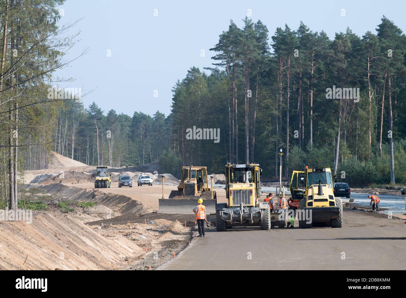 Road construction on expressway S6 in Poland. September 24th 2020 ...