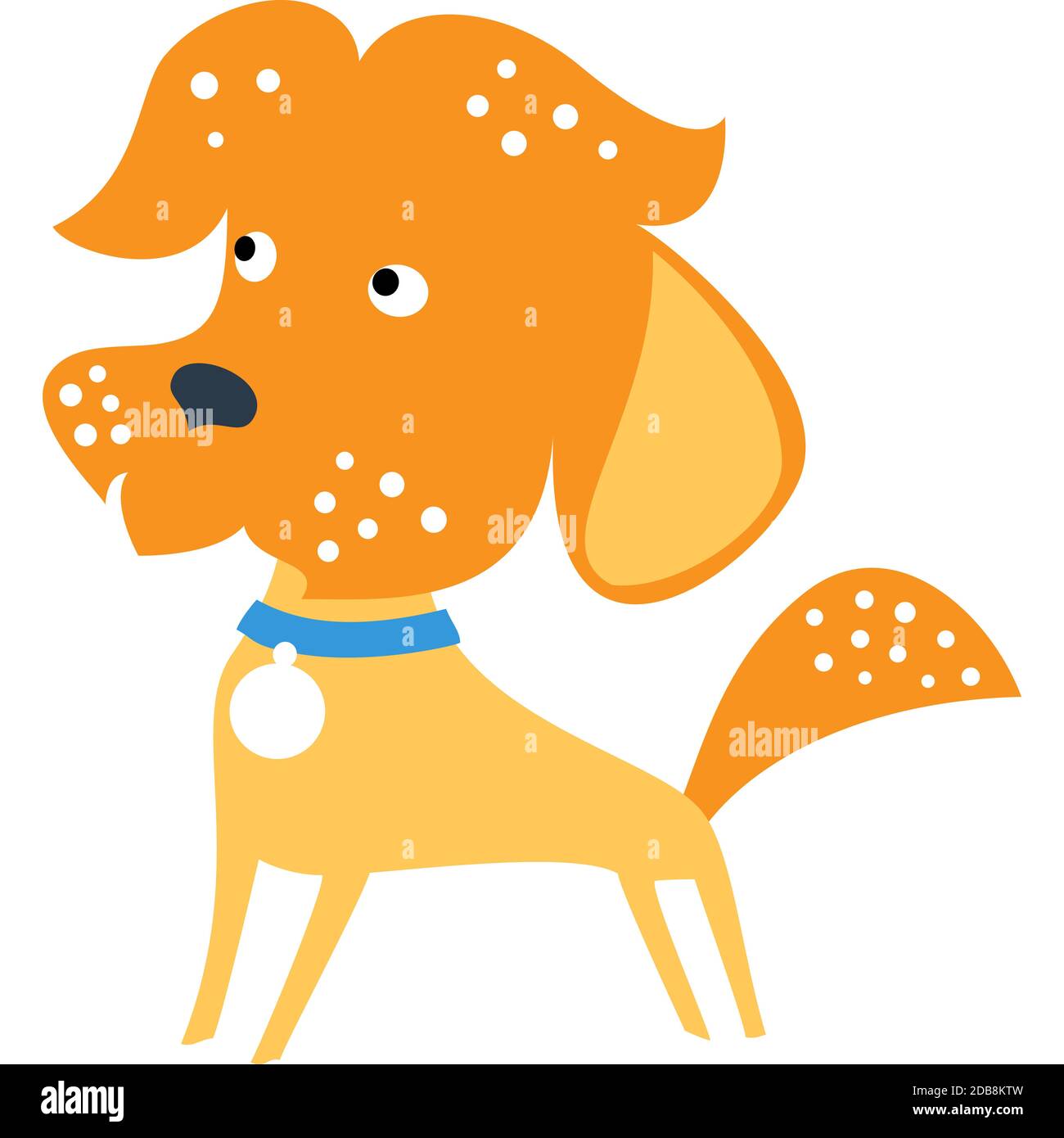 Vector cartoon cute funny brown Mongrel or Mixed breed dog in flat ...