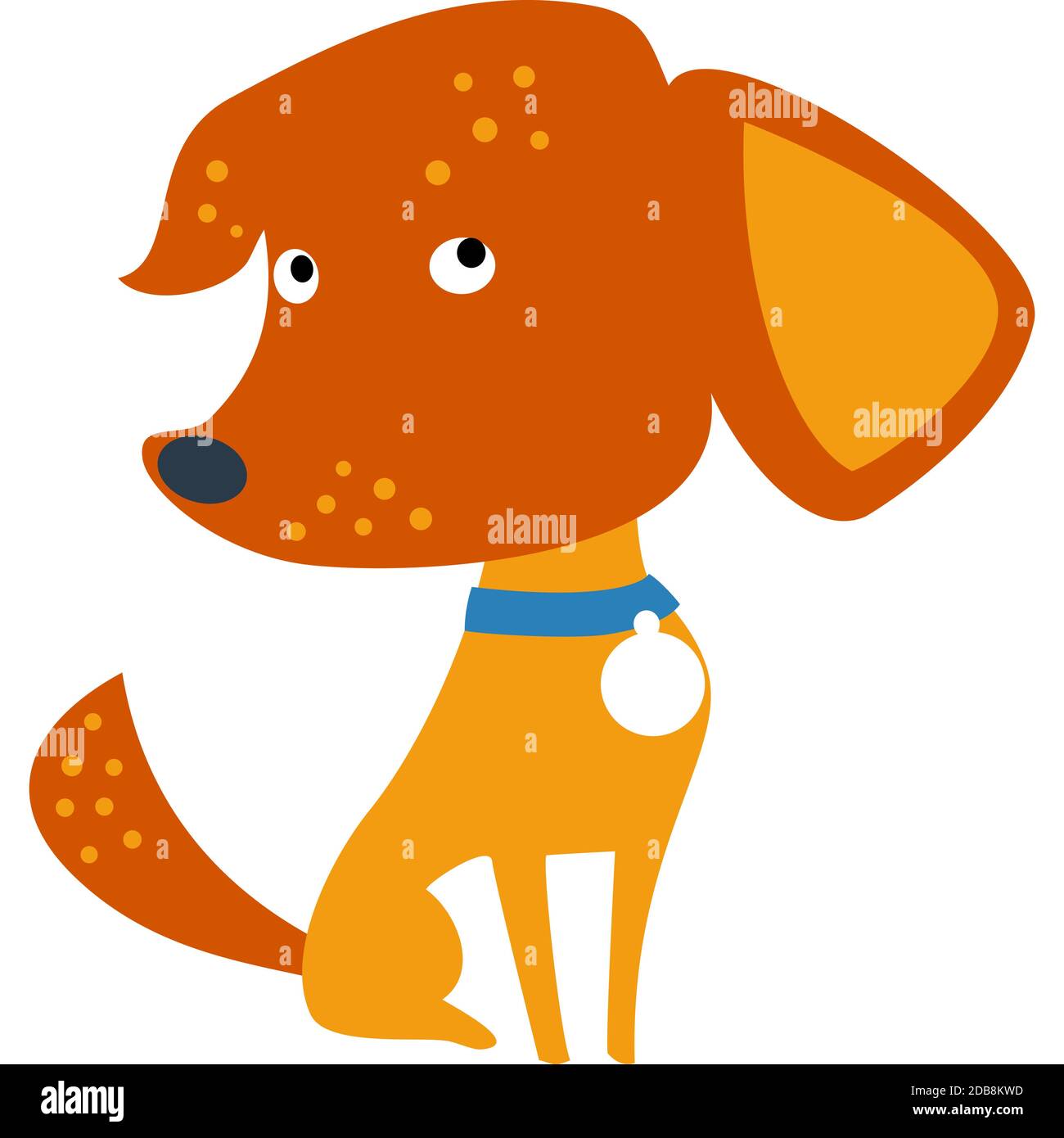 Vector cartoon cute funny brown Mongrel or Mixed breed dog in flat ...