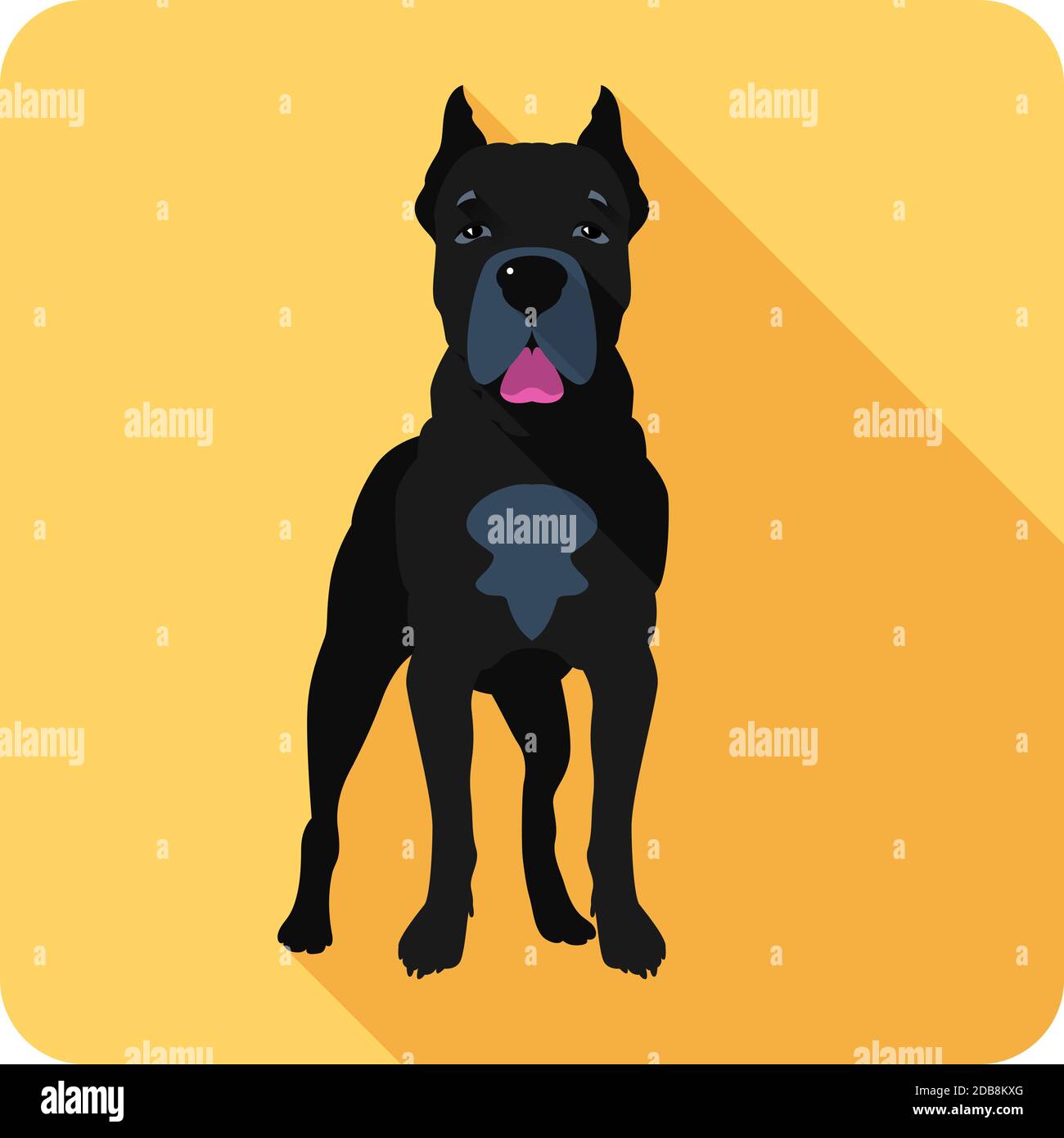 Vector serious dog Cane Corso standing icon flat design Stock Photo - Alamy