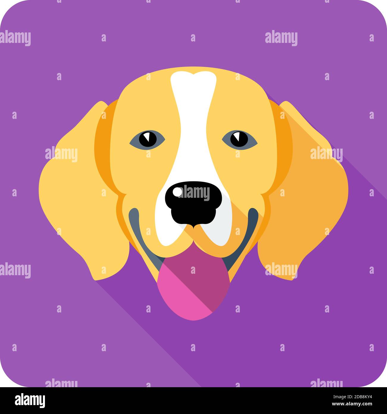 dog Beagle icon flat design Stock Photo - Alamy