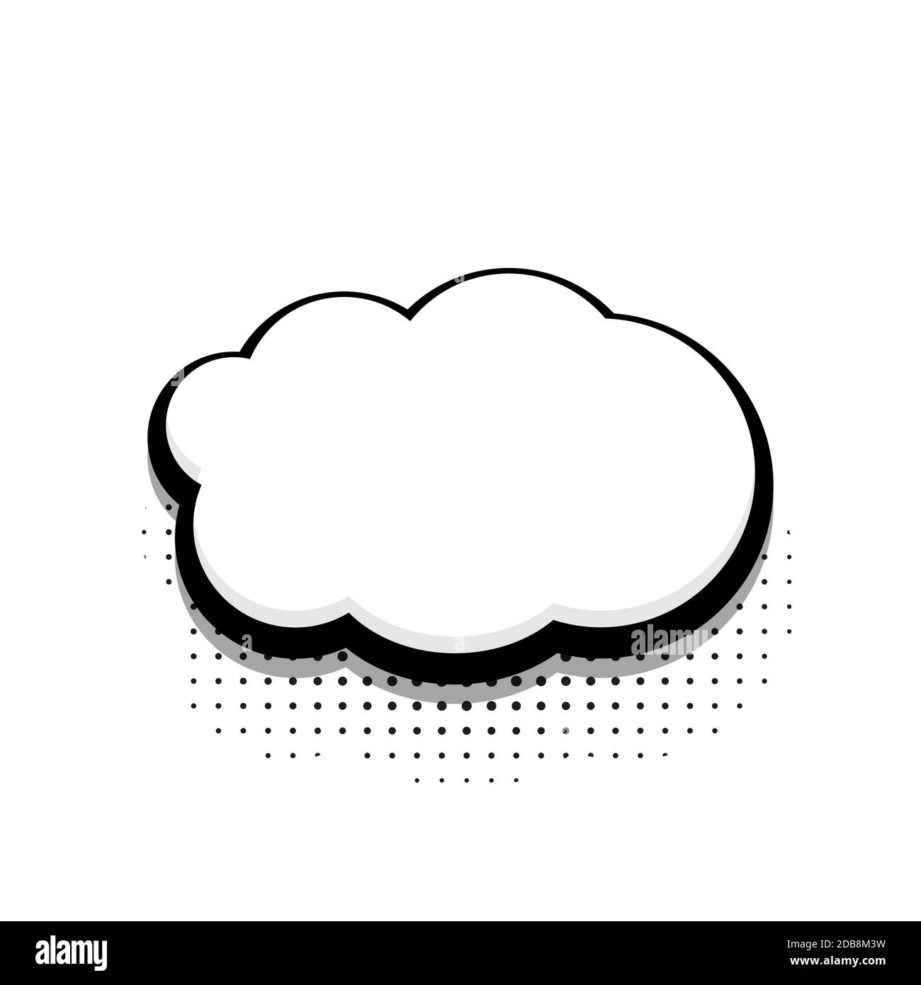 Vector modern halftone cloud icon on white background Stock Vector ...