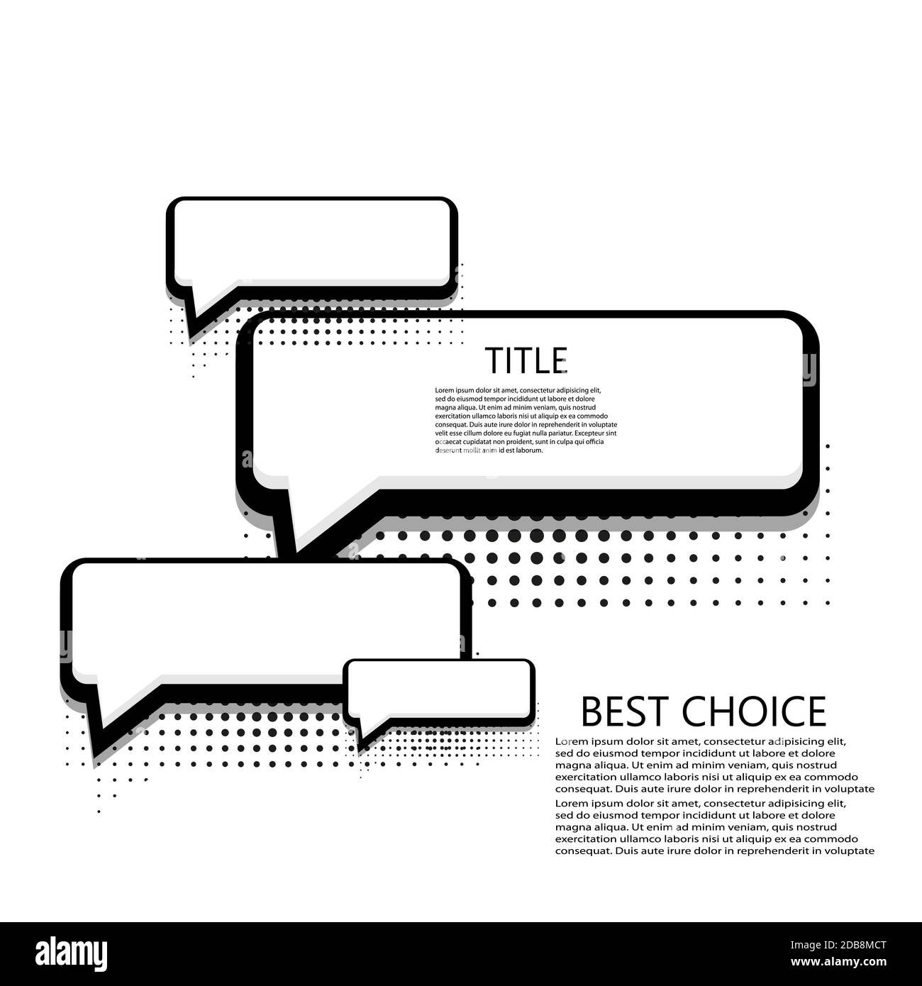 Vector modern halftone bubble speech icons business and technology ...