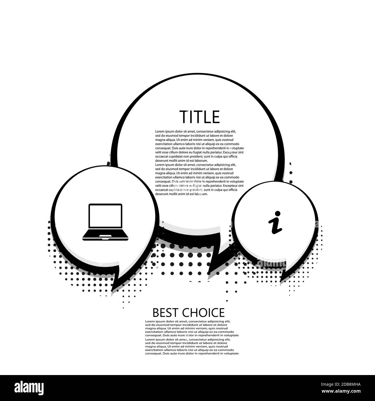 Vector modern halftone bubble speech icons business and technology ...