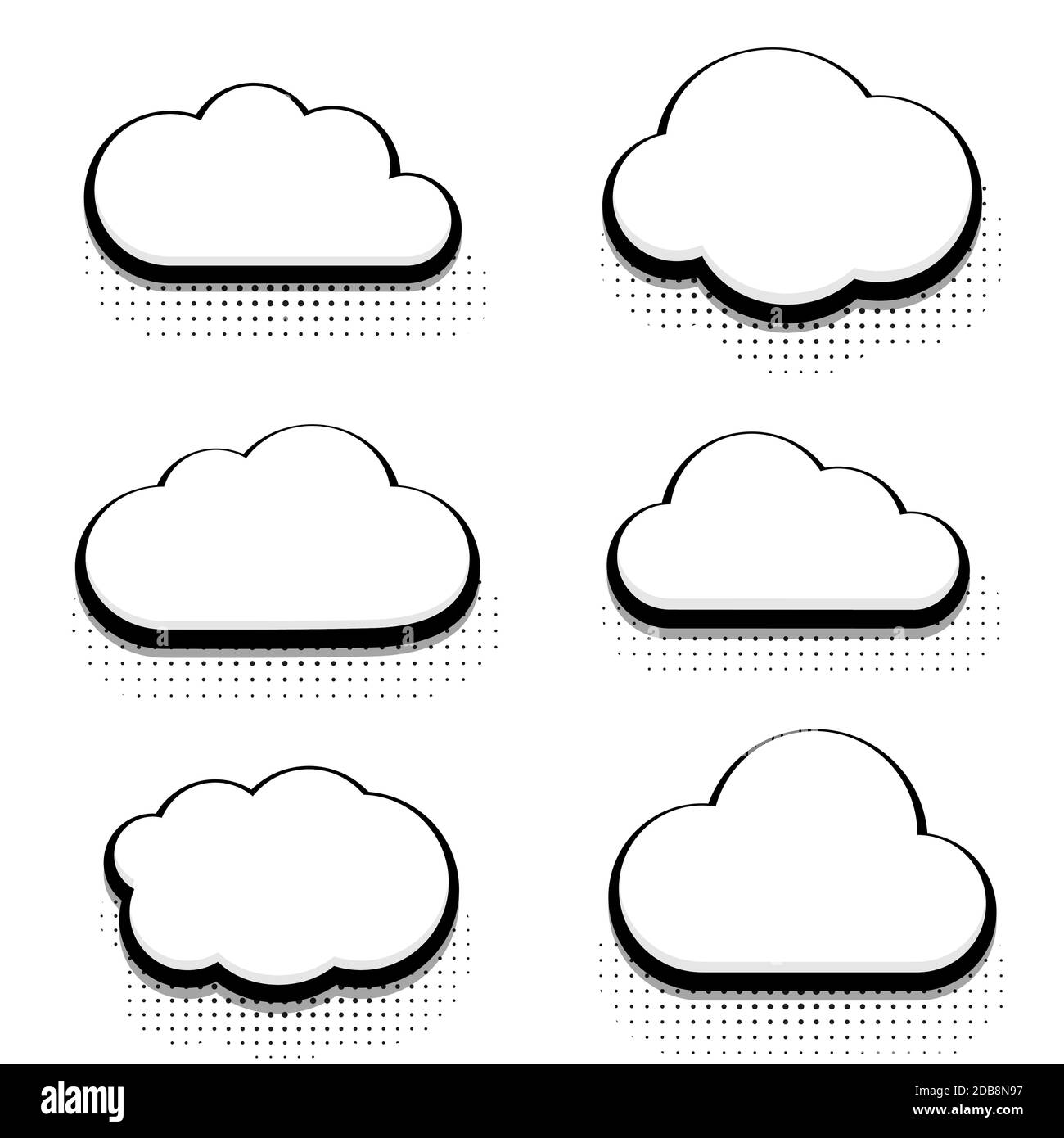 Vector modern halftone cloud icons set Stock Vector Image & Art - Alamy