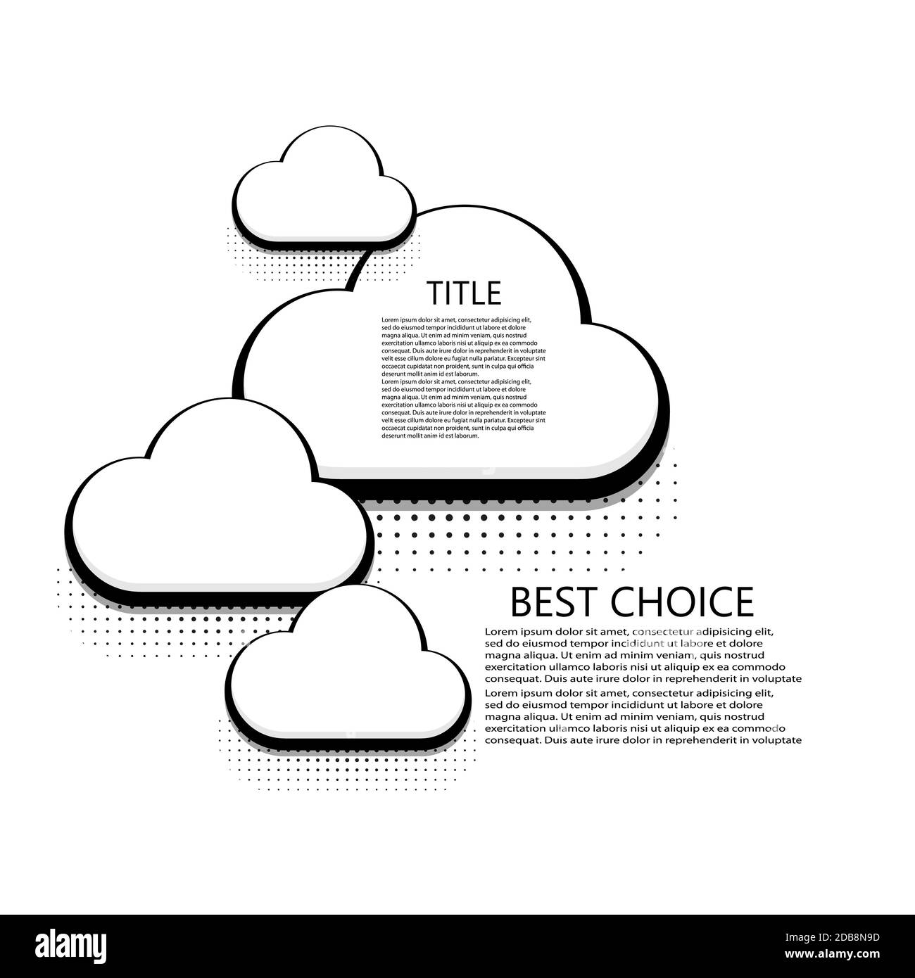 Vector modern halftone cloud icons background Stock Vector Image & Art ...