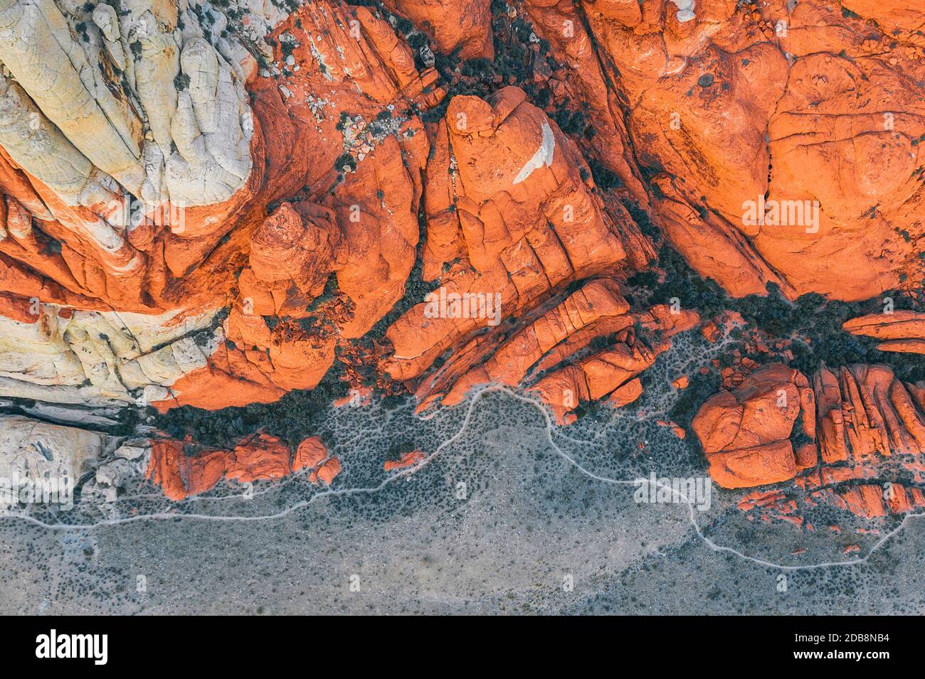 Red Rocks Canyon from above art picture Stock Photo - Alamy