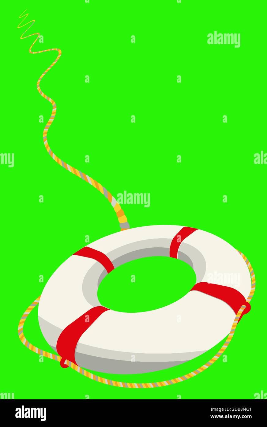 rescue ring rope safety sea illustration Stock Photo - Alamy