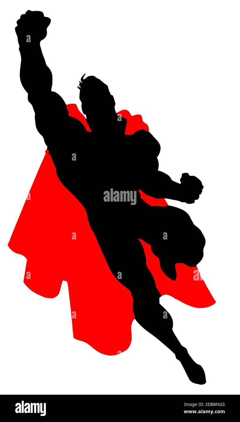 superhero flying comic character illustration Stock Photo - Alamy