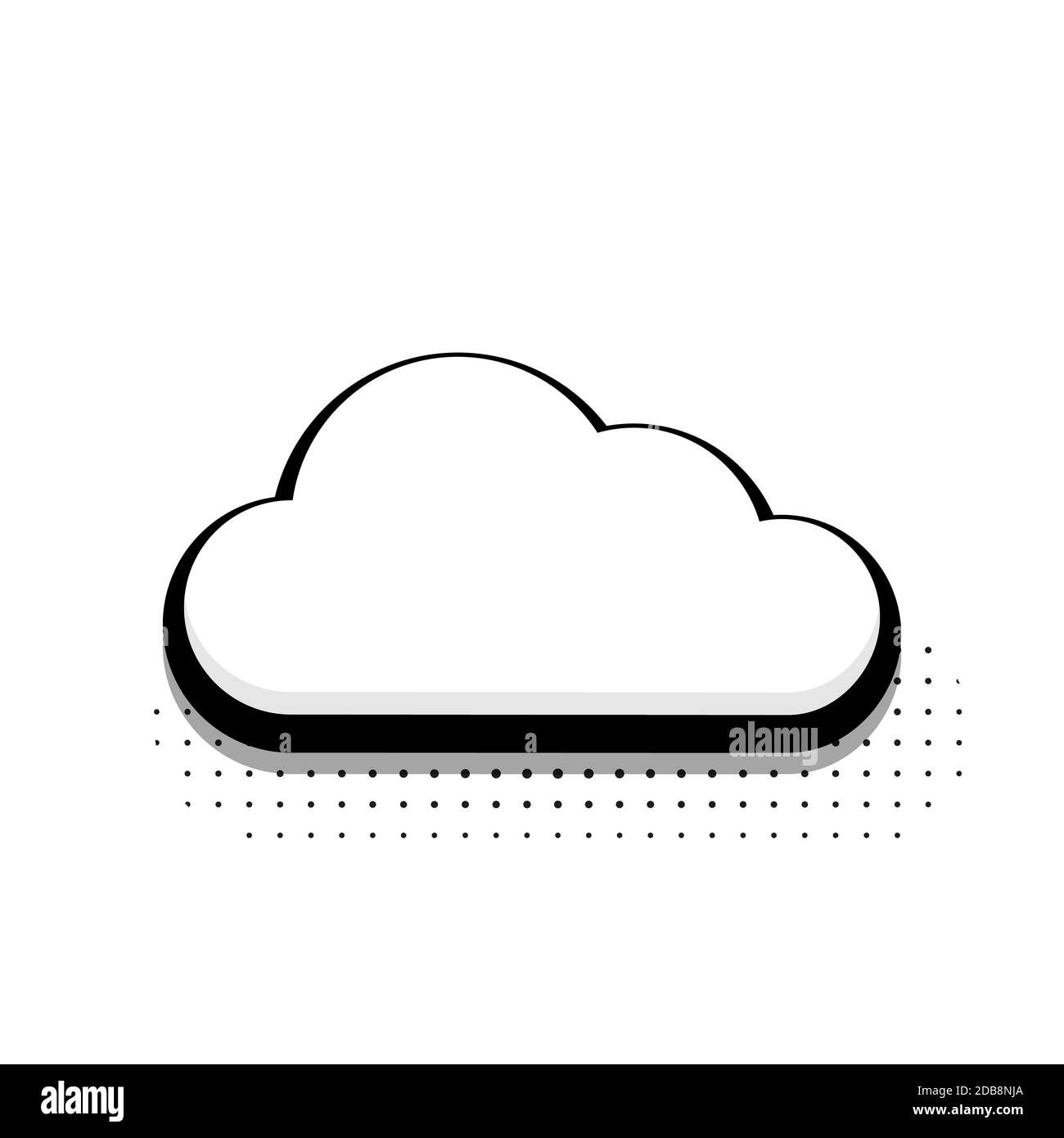 Vector modern halftone cloud icon on white background Stock Vector ...