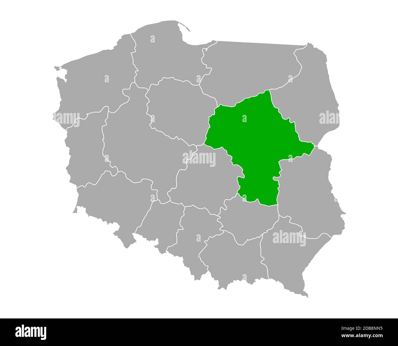 Map of Mazowieckie in Poland Stock Photo - Alamy